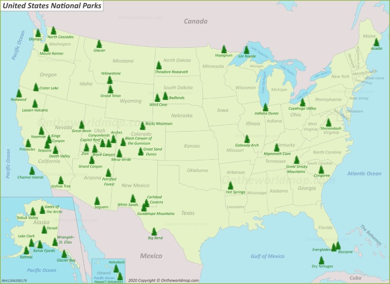Uncover the Wonders of USA-National-Parks-Map: Exploring America’s ...