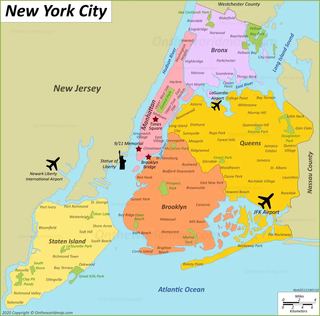 Exploring the New York City Map: A Journey Through NYC’s Five Boroughs ...
